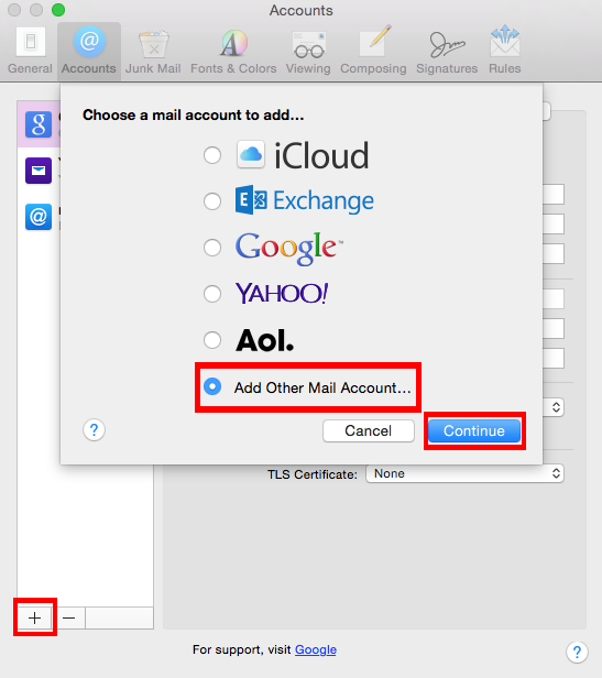 Apple Mail Email Client Configuration